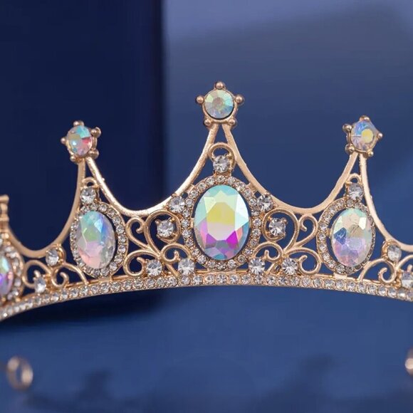 Accessories | New Fairytale Princess Aurora Borealis Gold Rhinestone ...